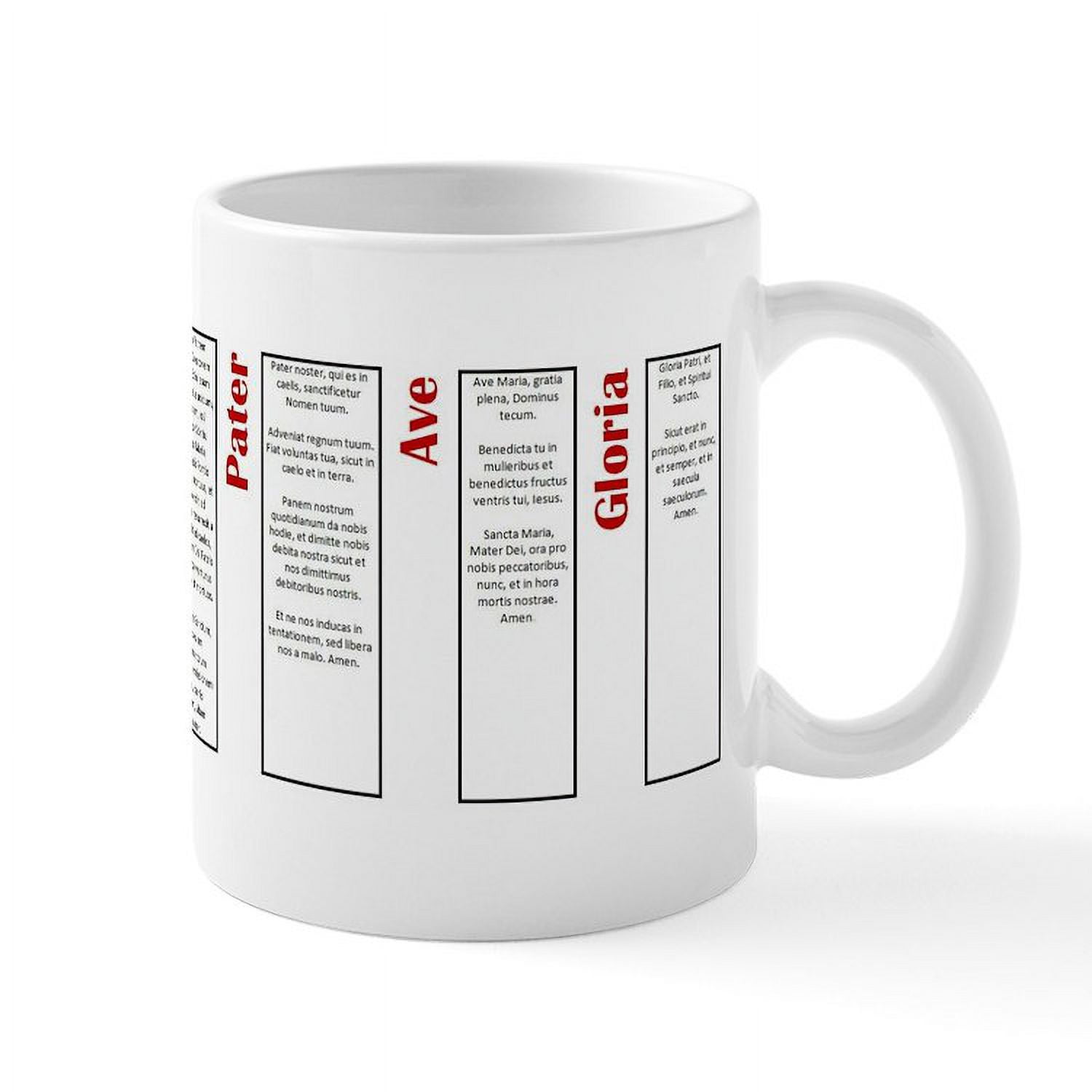 CafePress - Latin Rosary Mug Small - 11 oz Ceramic Mug - Novelty Coffee ...