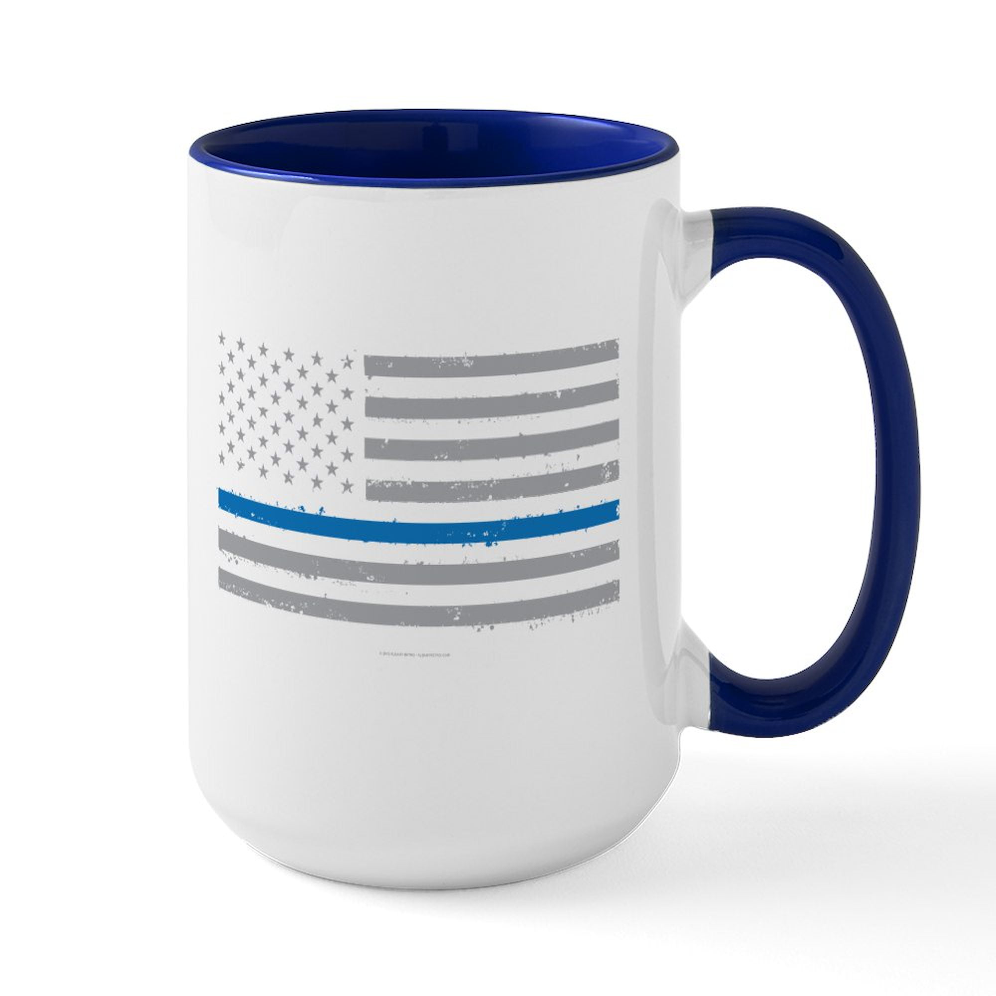CafePress - Law Enforcement Blue Line Flag Mugs - 15 oz Ceramic Large ...