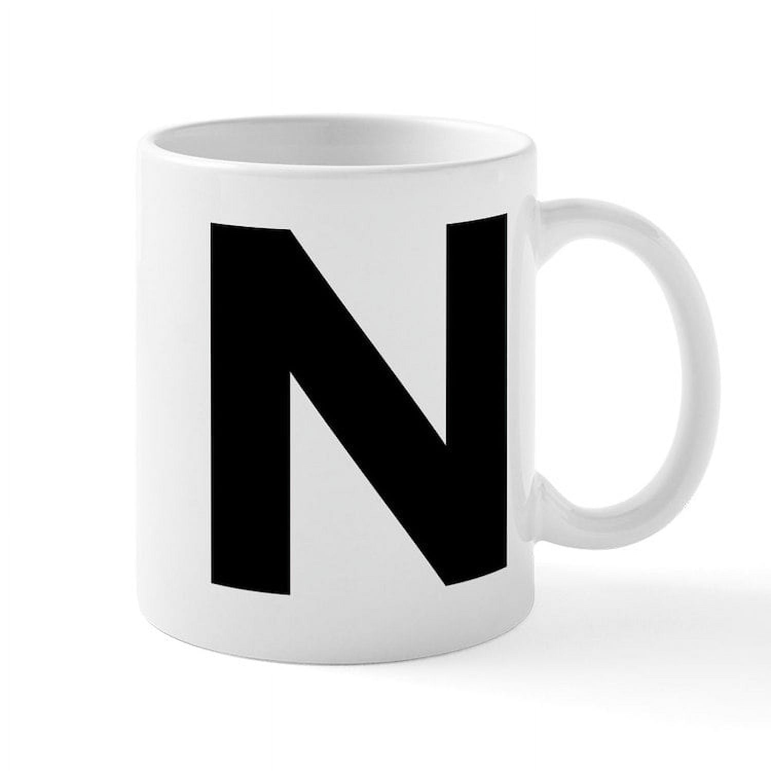 CafePress - Letter N Mug - 11 oz Ceramic Mug - Novelty Coffee Tea Cup ...