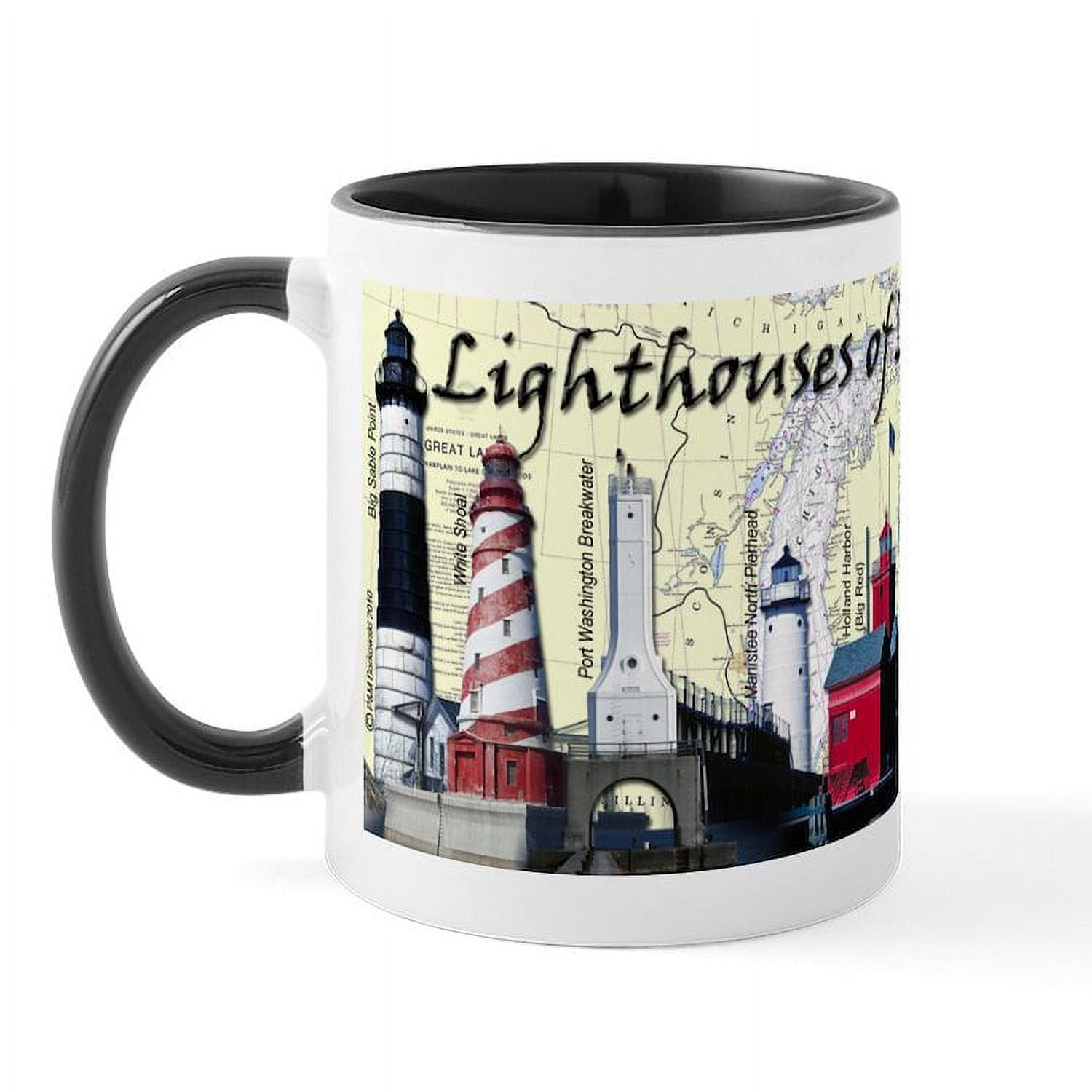 CafePress - Lighthouses Of Lake Michigan Mug Mugs - 11 oz Ceramic Mug ...