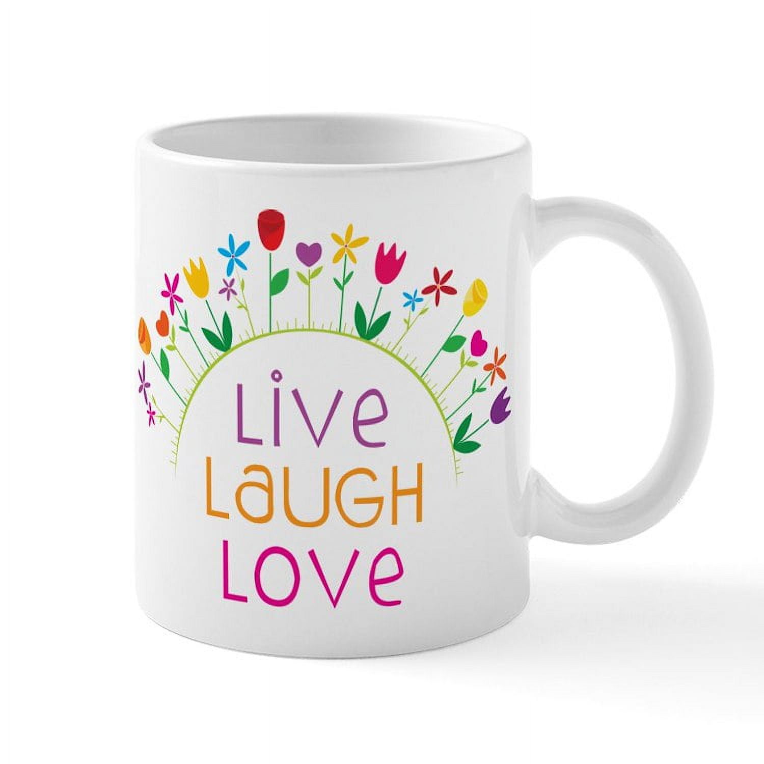 CafePress - Live Laugh Love Mug - 11 oz Ceramic Mug - Novelty Coffee ...