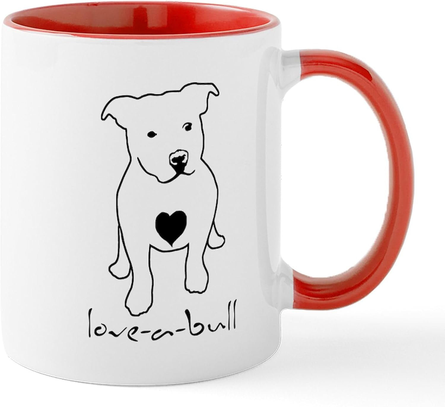 CafePress Love A Bull Pit Bull Mug 11 oz (325 ml) Ceramic Coffee Mug ...