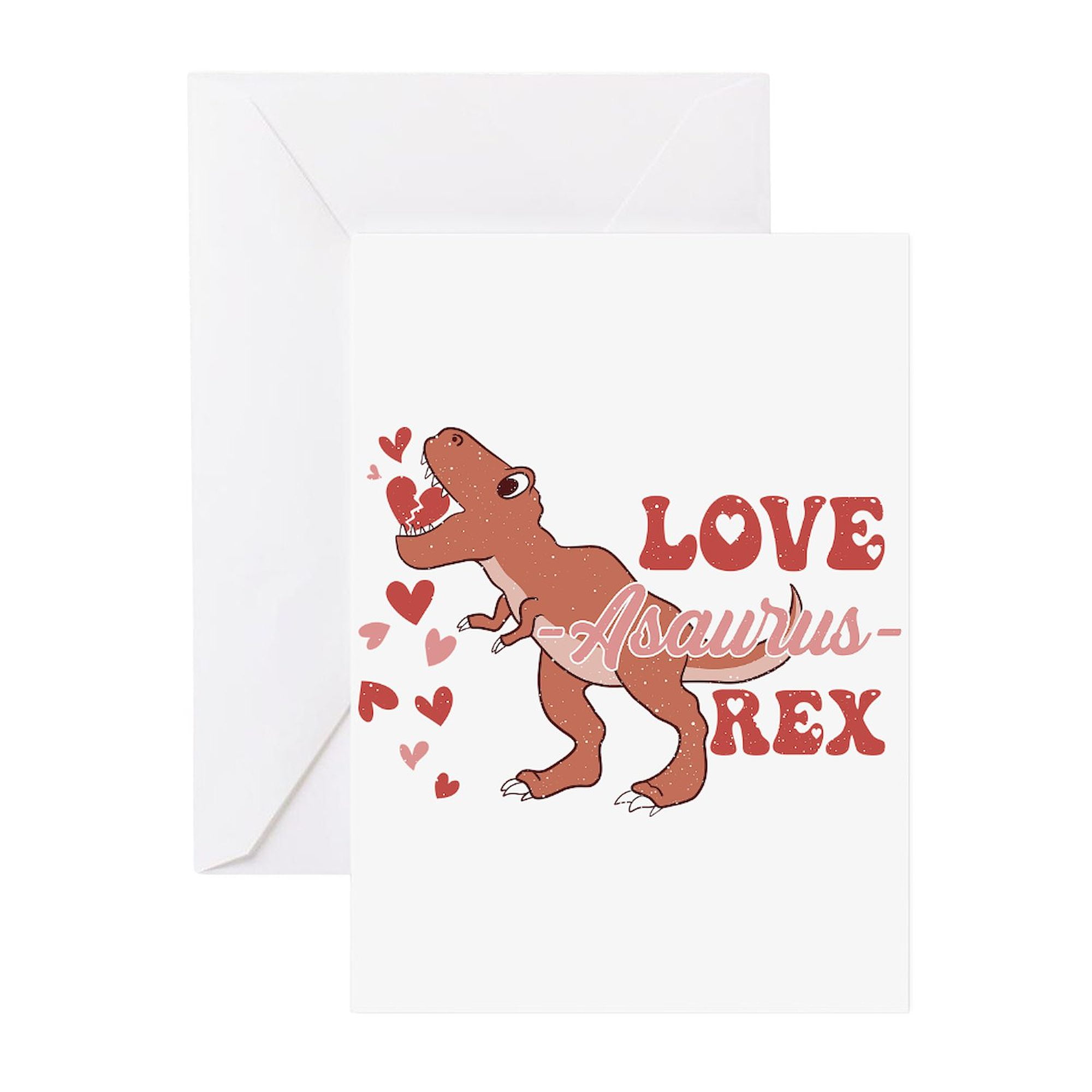 CafePress - Love Asaurus Rex Funny Greeting Cards - Greeting Cards (Pk ...