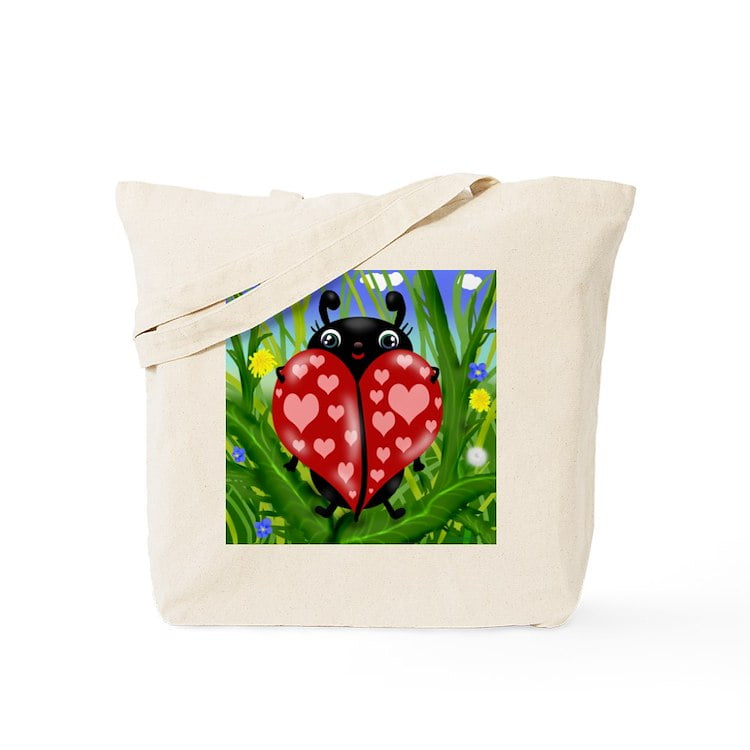 CafePress - Love Bug Lady Bug Tote Bag - Unisex Canvas Tote Bag, Beige ...