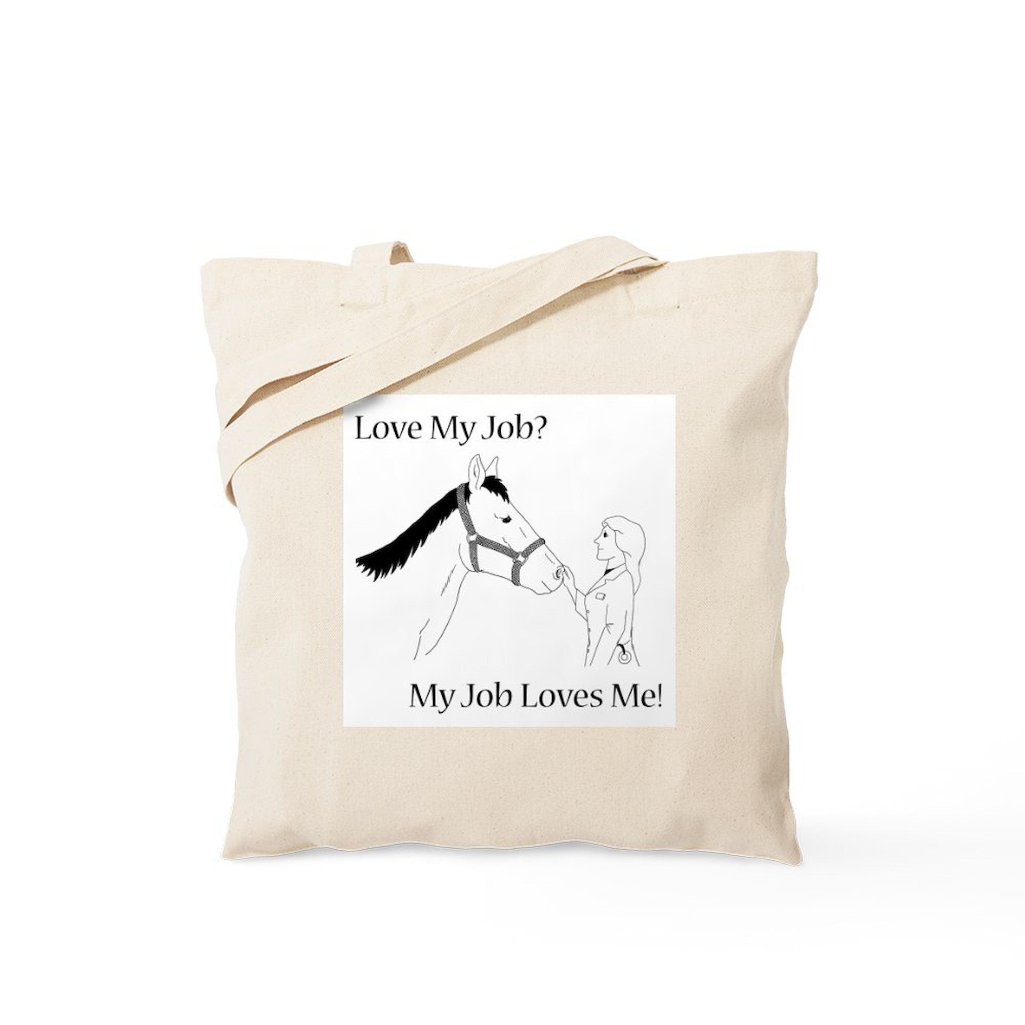 CafePress - Love My Job Equine Tote Bag - Unisex Canvas Tote Bag, Beige ...