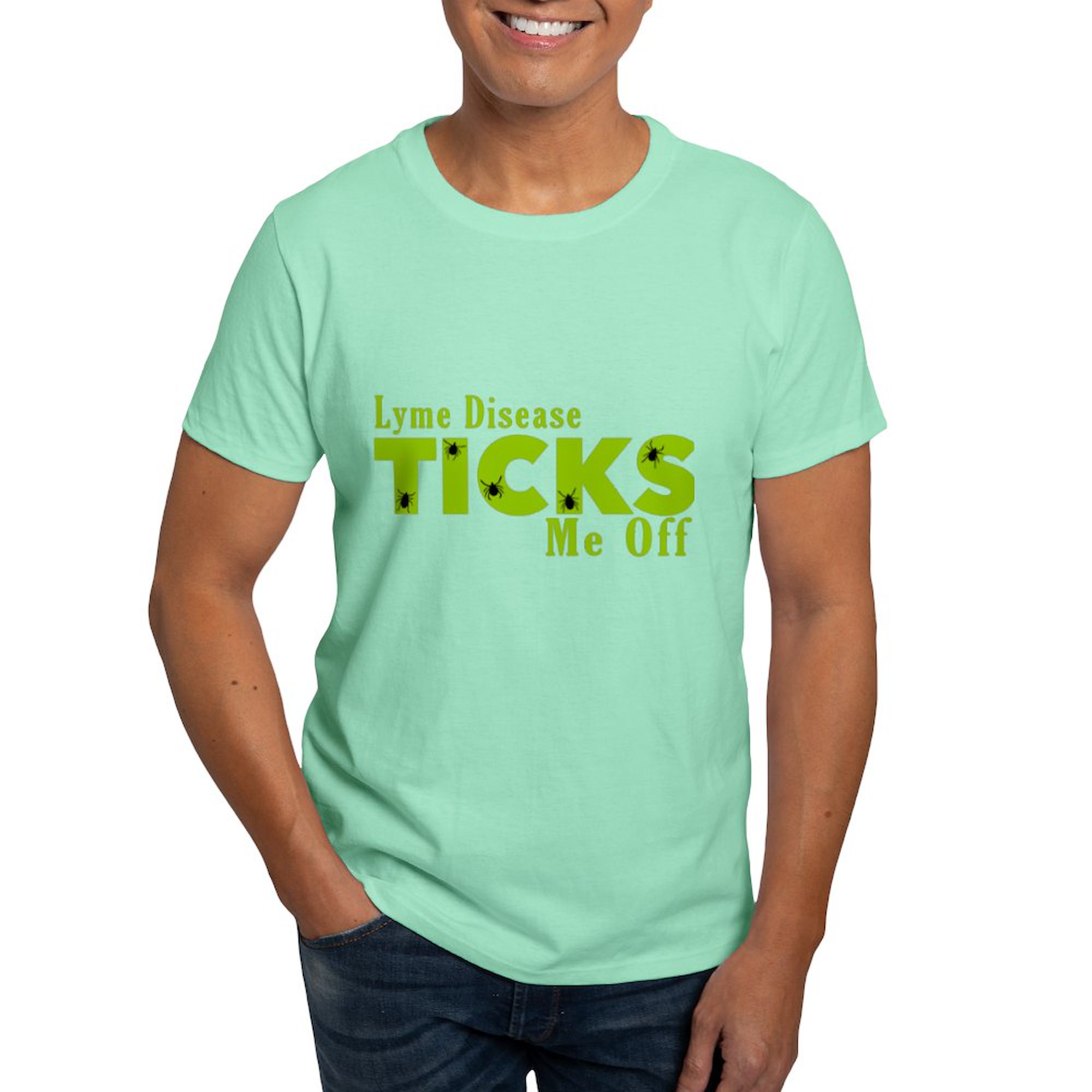 CafePress - Lyme Disease Ticks Me Off! Dark T Shirt - Men's Classic ...