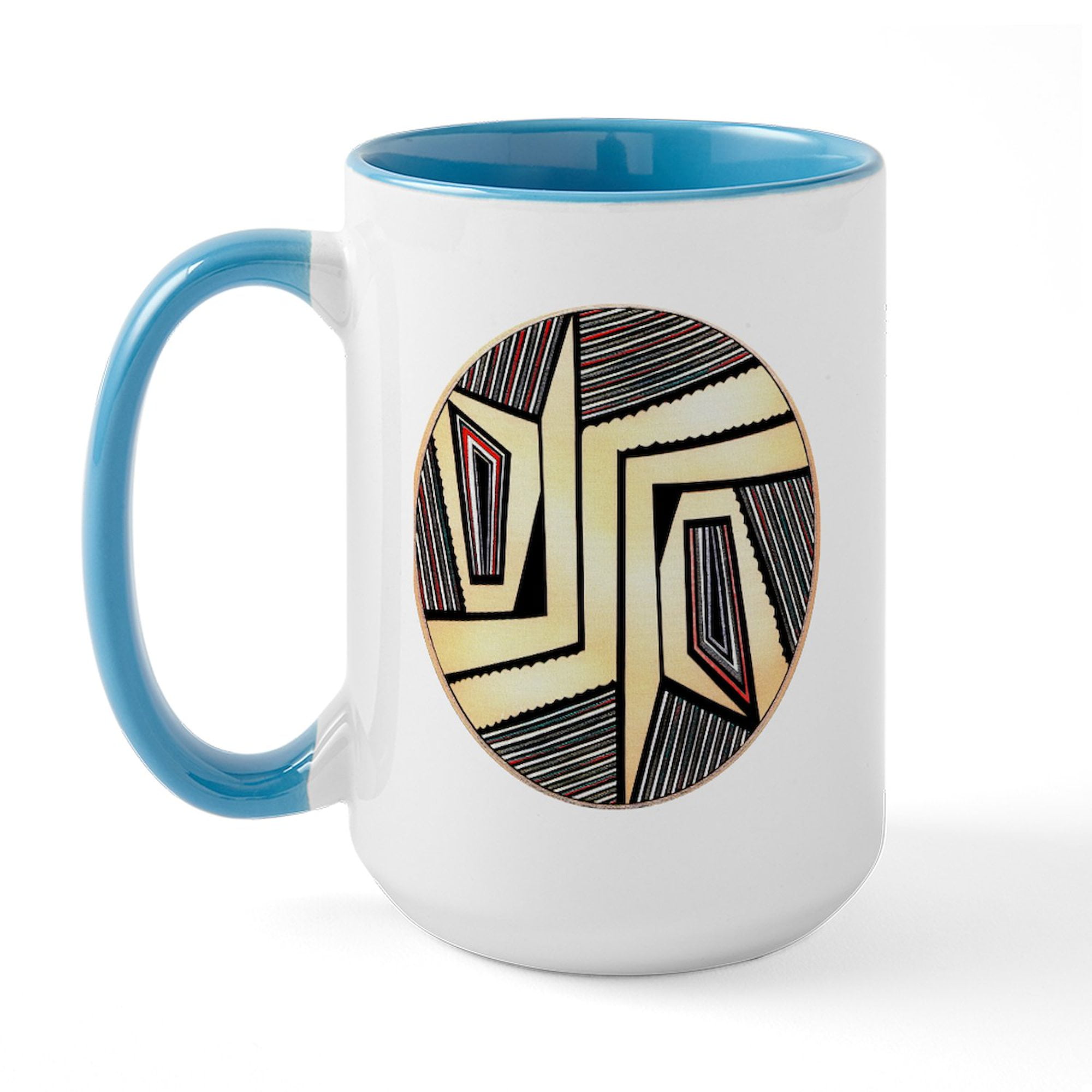 CafePress - MIMBRES DOORS BOWL DESIGN Large Mug - 15 oz Ceramic Large ...