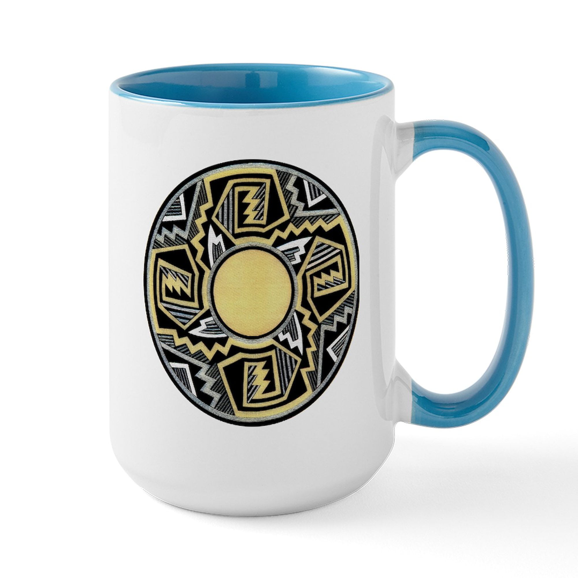 CafePress - MIMBRES INFINITY BOWL DESIGN Large Mug - 15 oz Ceramic ...