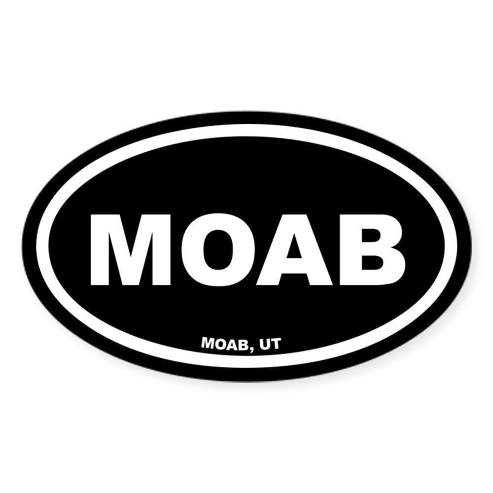 CafePress - MOAB Utah Black Euro Oval Sticker - Sticker (Oval ...