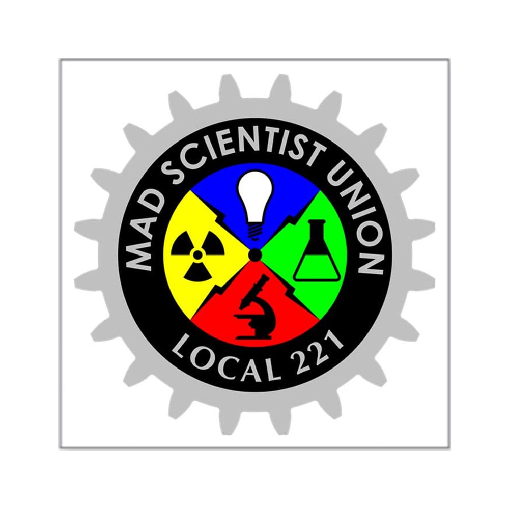 CafePress - Mad_Scientist_Union_Logo_Da Square Sticker 3 X 3 - Square ...