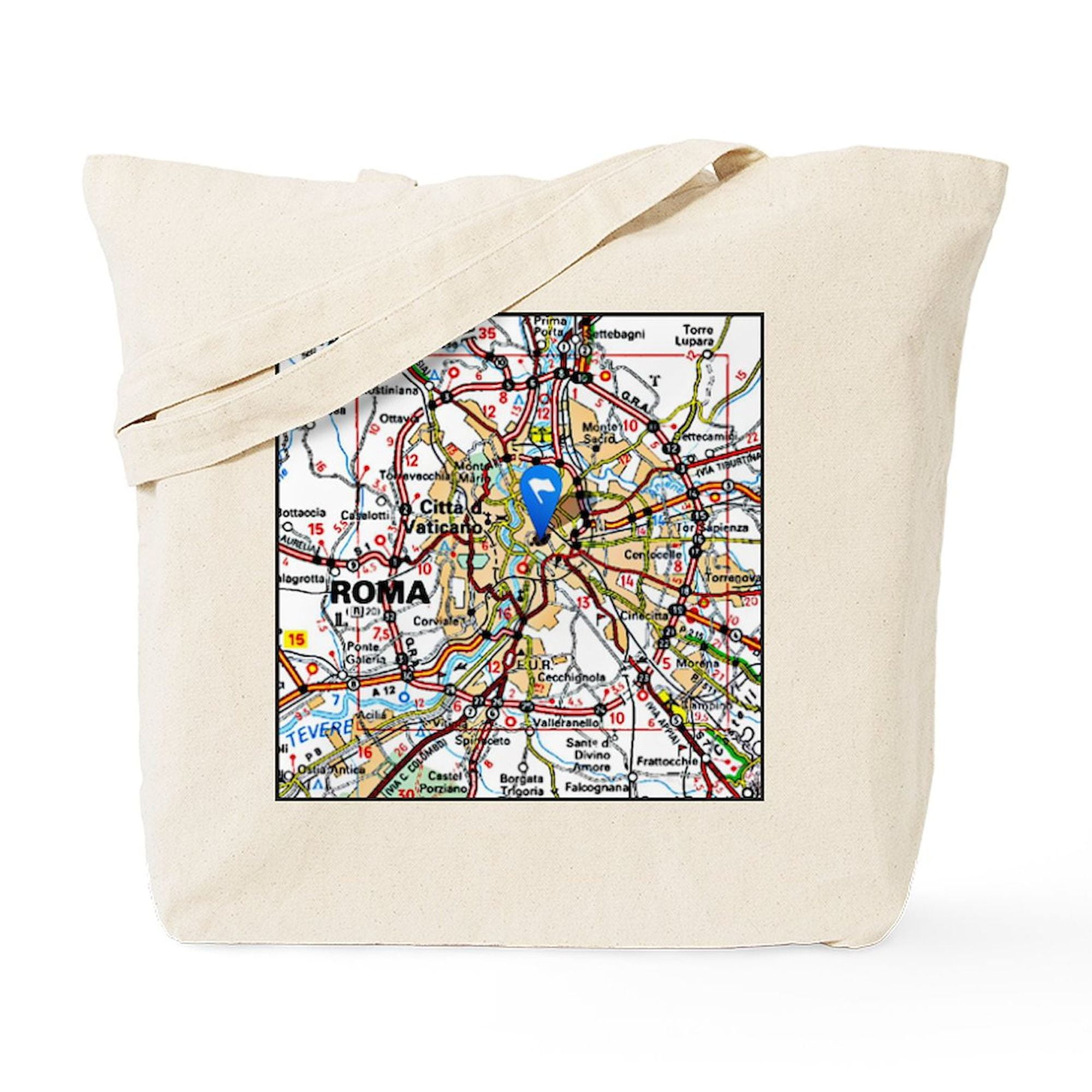 CafePress - Map Of Rome Italy Tote Bag - Unisex Canvas Tote Bag, Beige ...