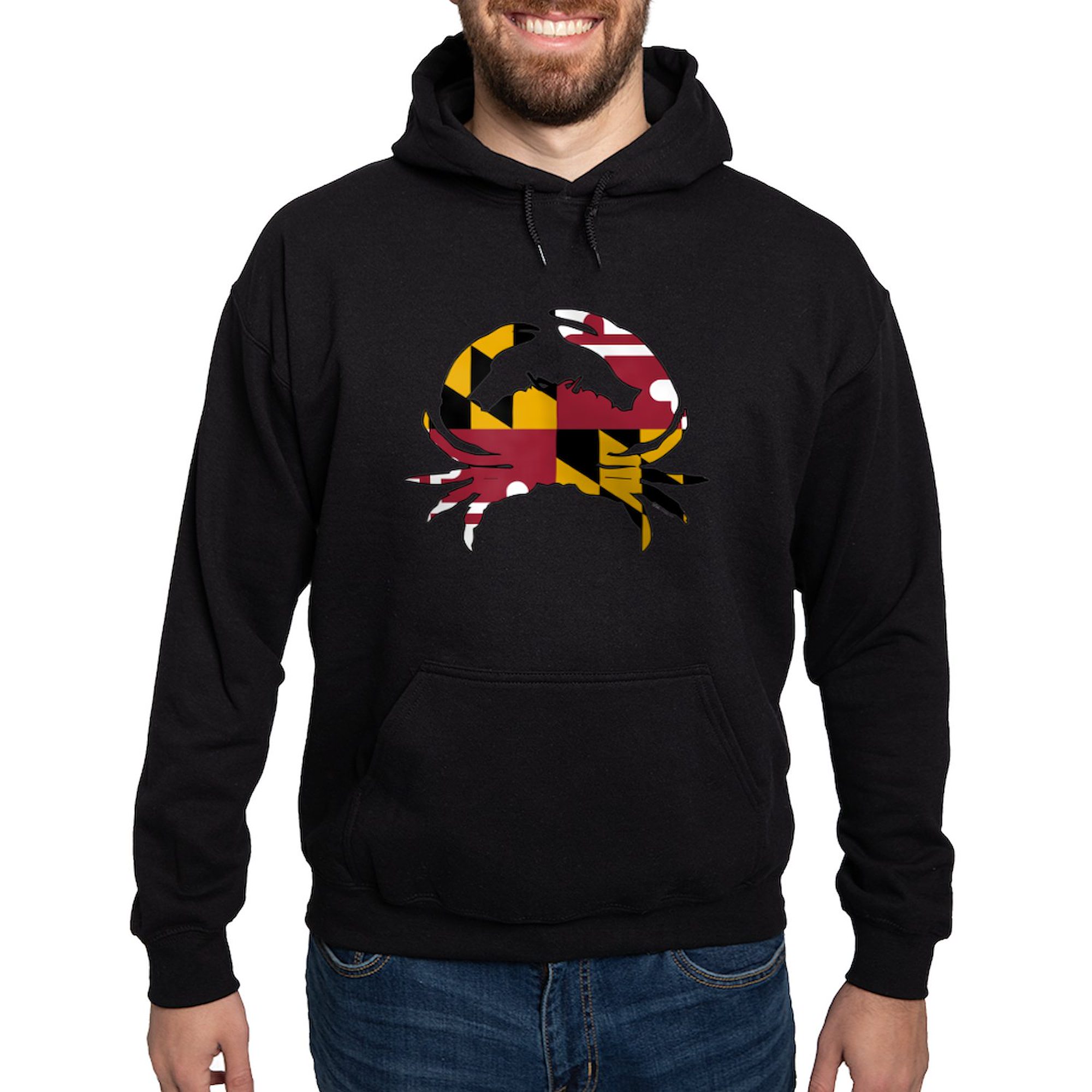 CafePress - Maryland State Flag Crab Hoodie (Dark) - Pullover Hoodie ...