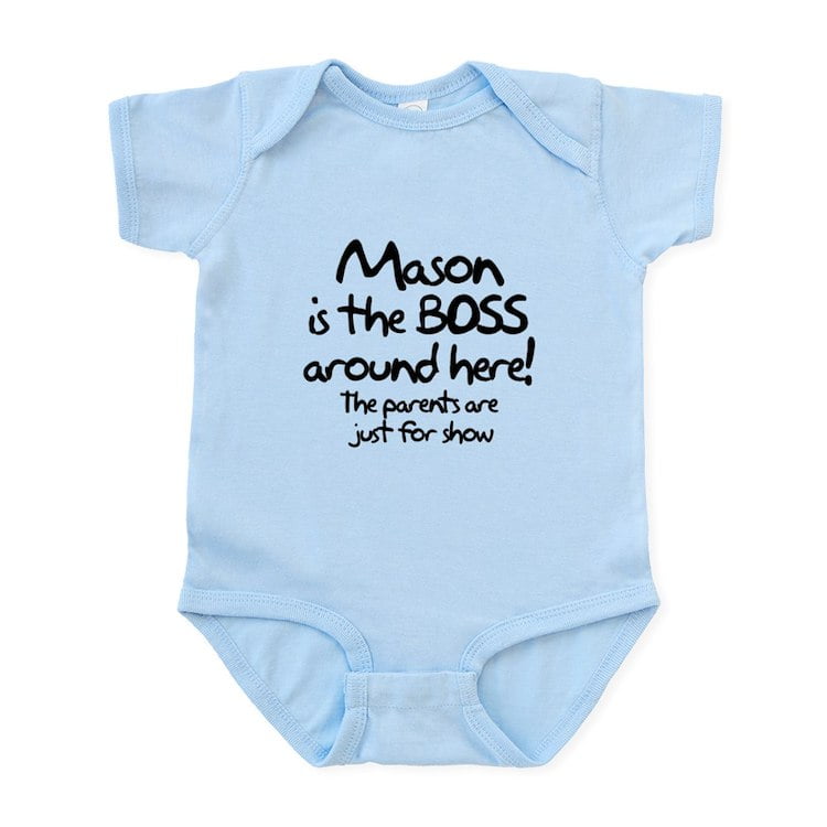CafePress - Mason Is The Boss Infant Bodysuit - Baby Light Bodysuit, Size Newborn - 24 Months ...