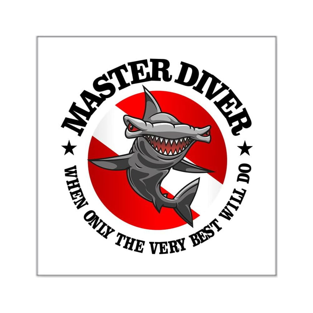 CafePress - Master Diver (Hammerhead) Sticker - Square Sticker 3" x 3 ...