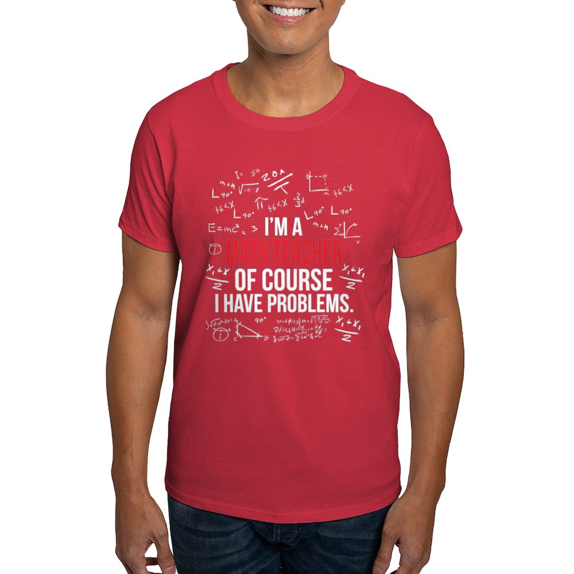 CafePress - Math Teacher With Problems T Shirt - Men's Classic Graphic ...