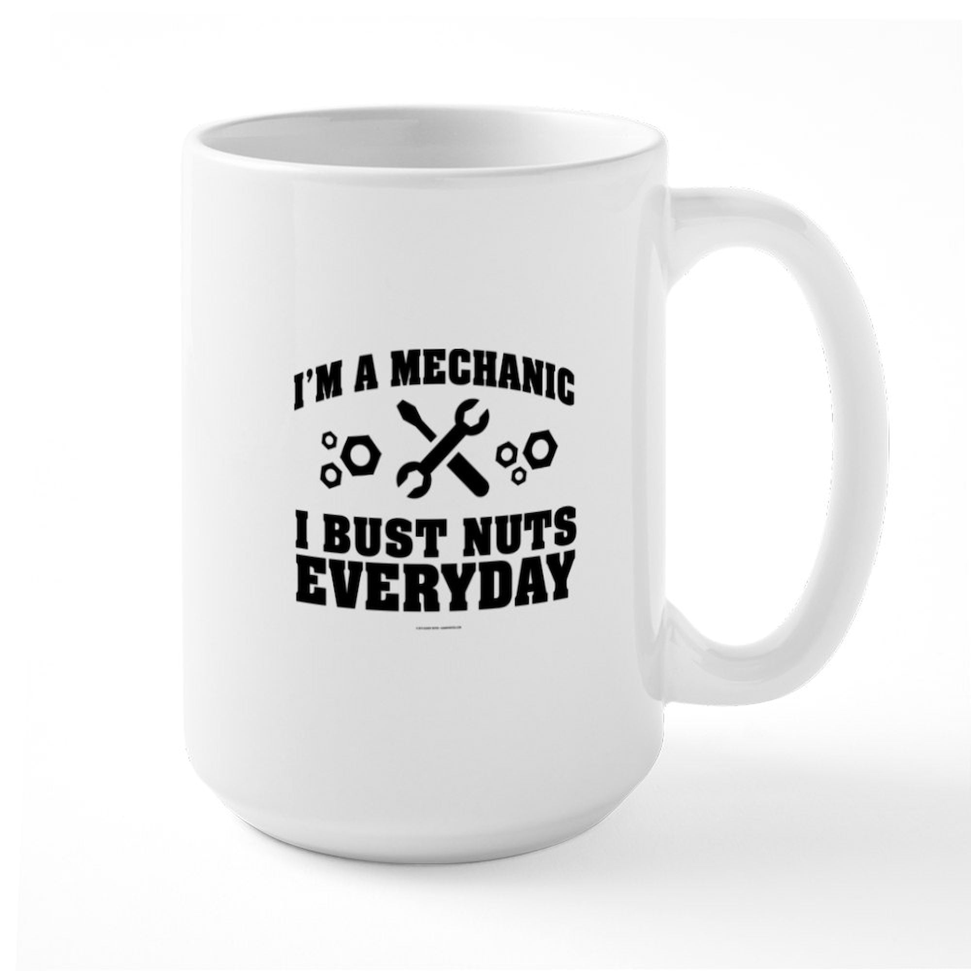 CafePress - Mechanic Busts Nuts Mugs - 15 oz Ceramic Large White ...