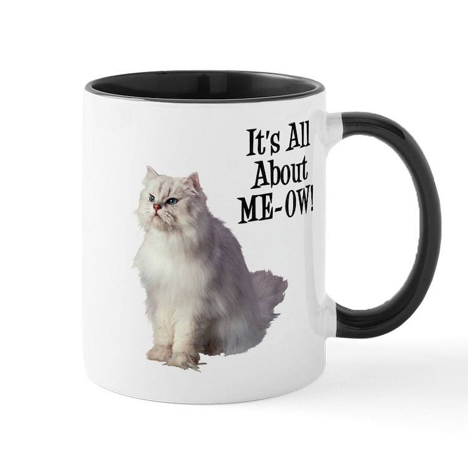 CafePress - Meow Persian Cat Mug - 11 oz Ceramic Mug - Novelty Coffee ...