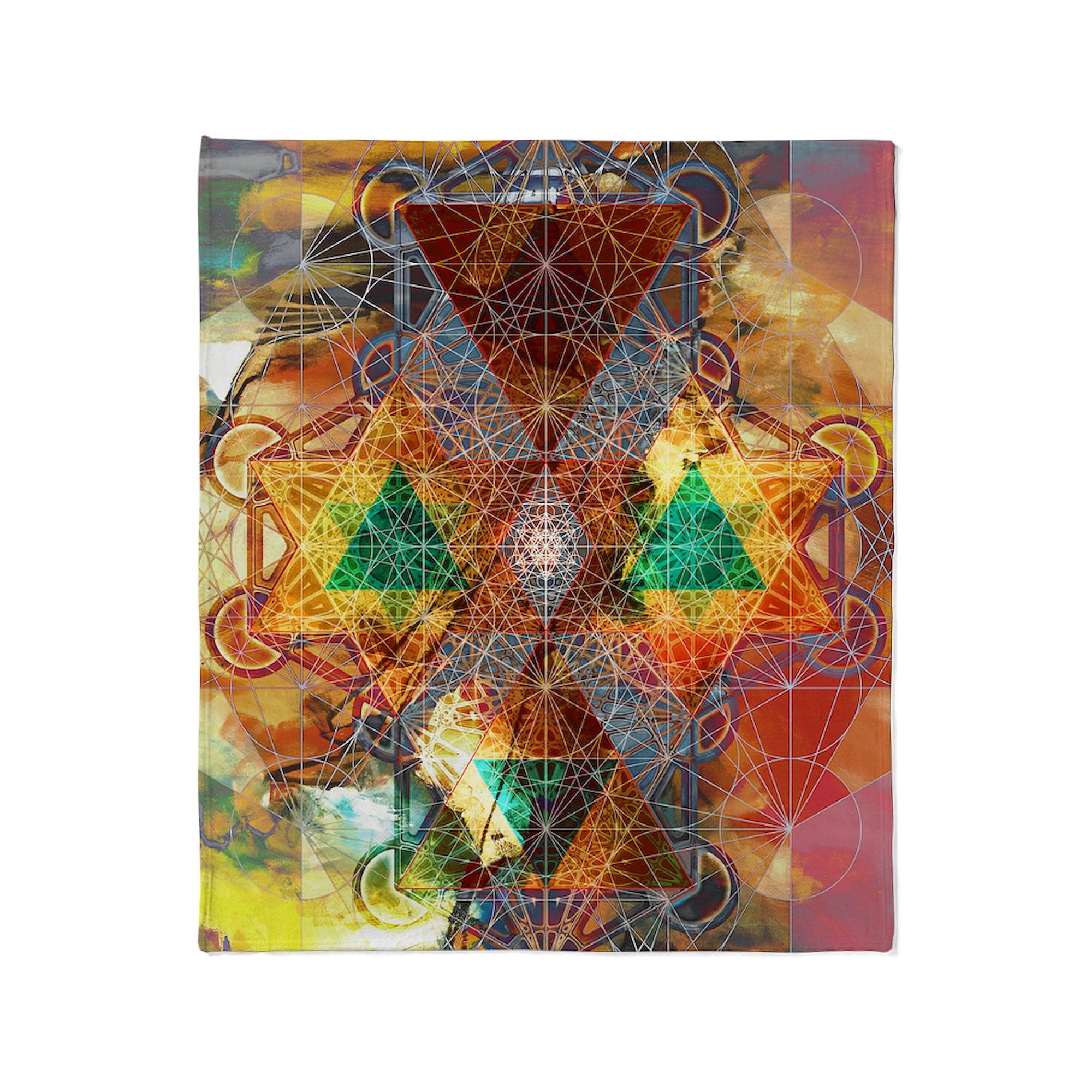 CafePress - Metatron Colorscape Mandala Poster Throw Blanket - Soft ...