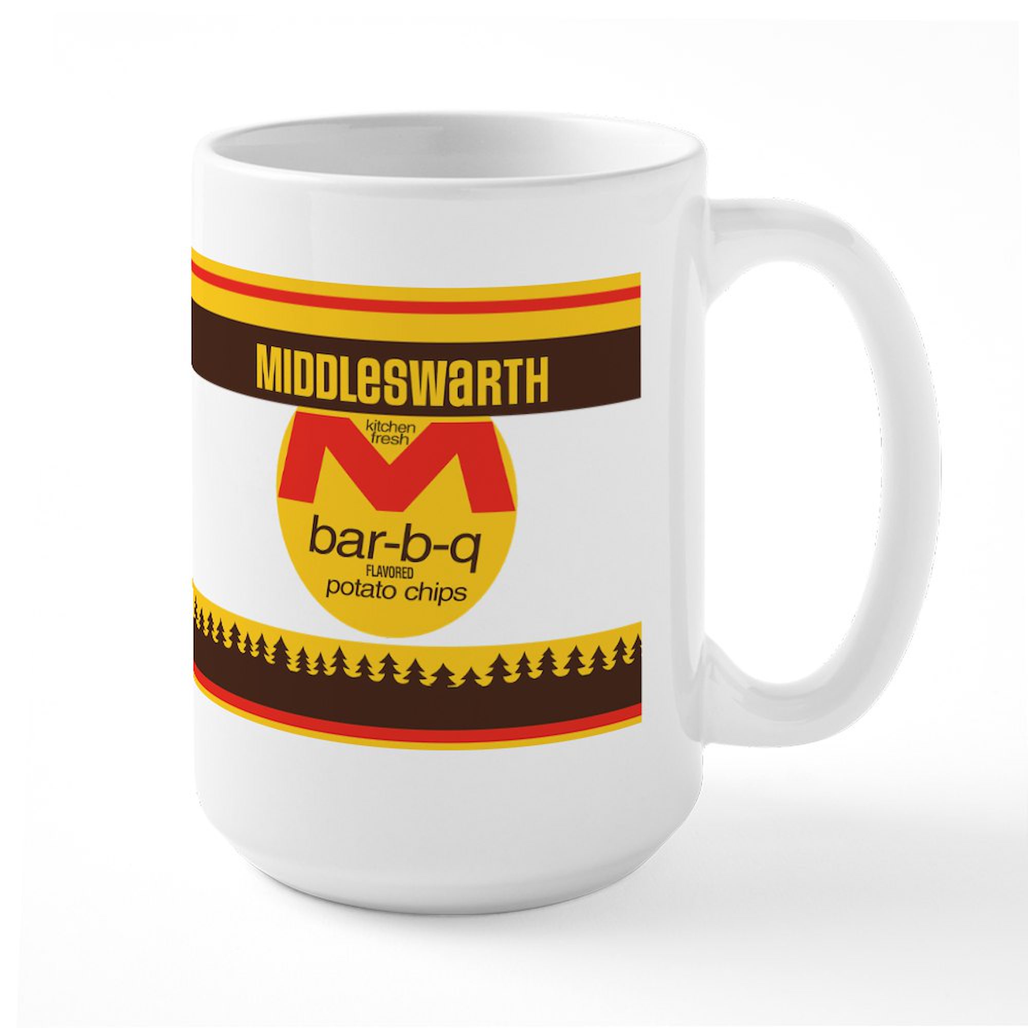CafePress - Middleswarth BBQ Potato Chips 15 Oz Ceramic Large - 15 oz ...