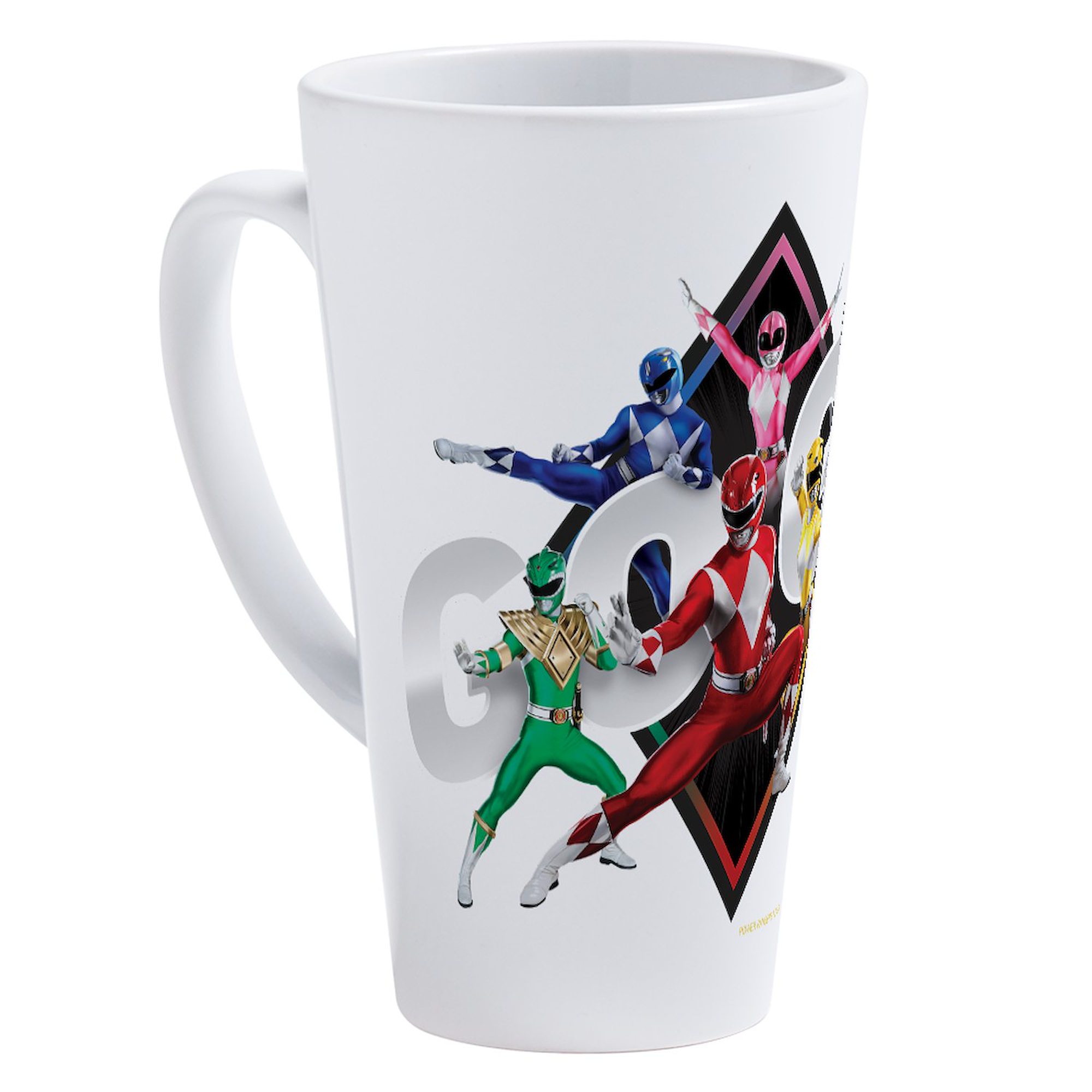 CafePress - Mighty Morphin Power Rangers Go Go - 17 Oz White Ceramic ...