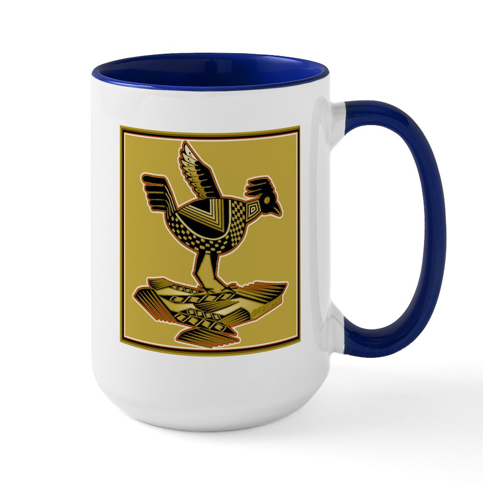 CafePress - Mimbres Quail Ochre Large Mug - 15 oz Ceramic Large White ...