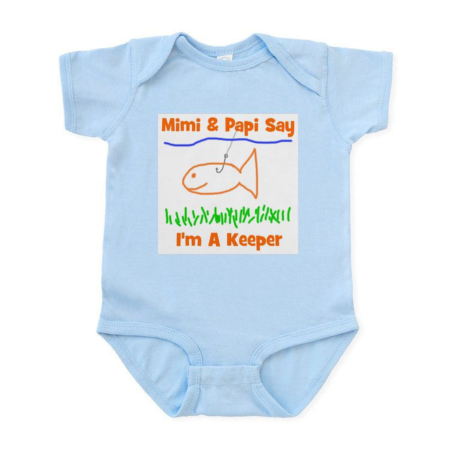 CafePress - Mimi & Papi Say I'm A Keeper Infant Bodysuit - Baby Light ...