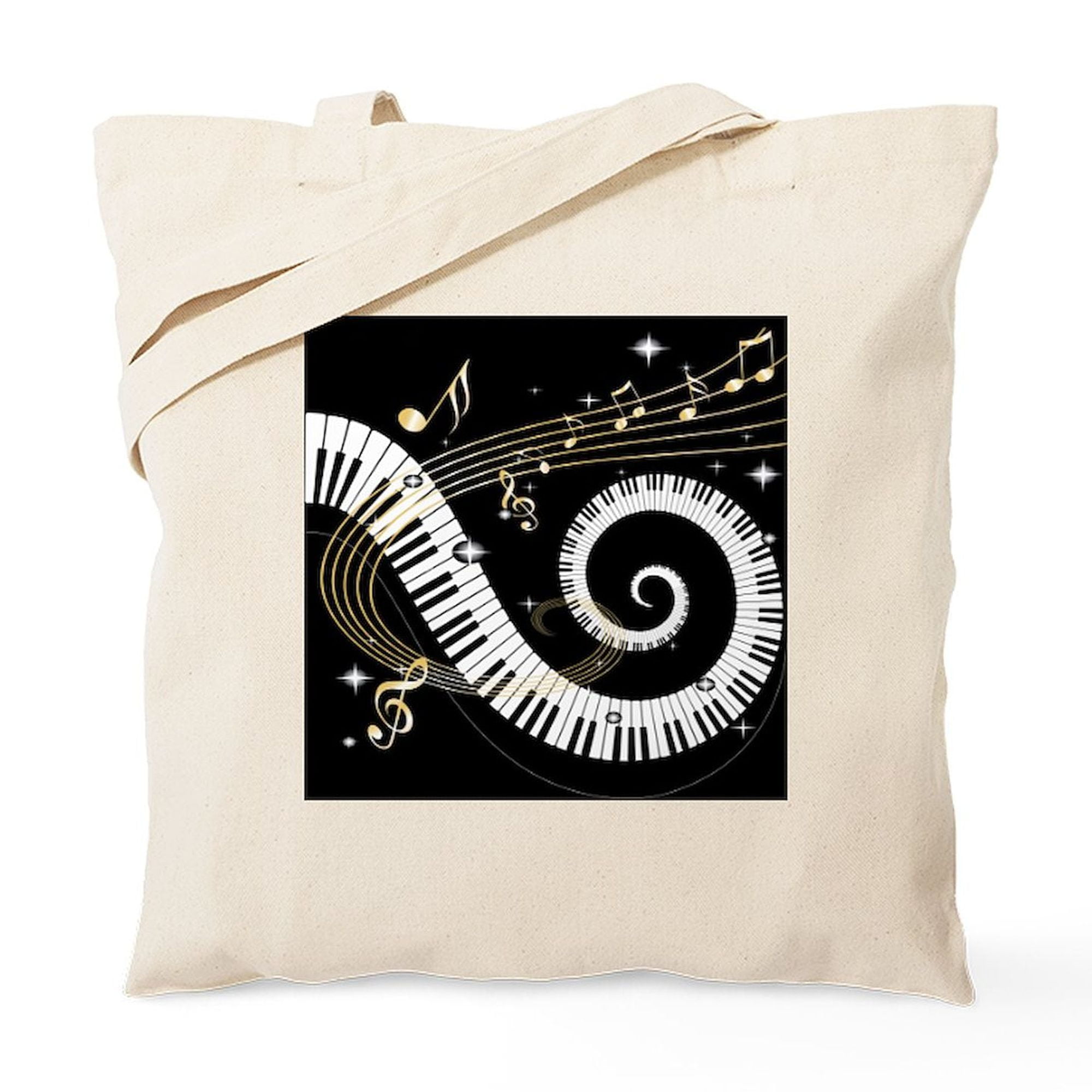 CafePress - Mixed Musical Notes (Black Go Tote Bag - Unisex Canvas Tote ...