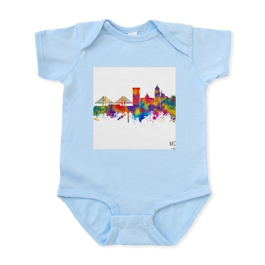 CafePress - Mobile Alabama Skyline - Cute Infant Baby Bodysuit Romper ...