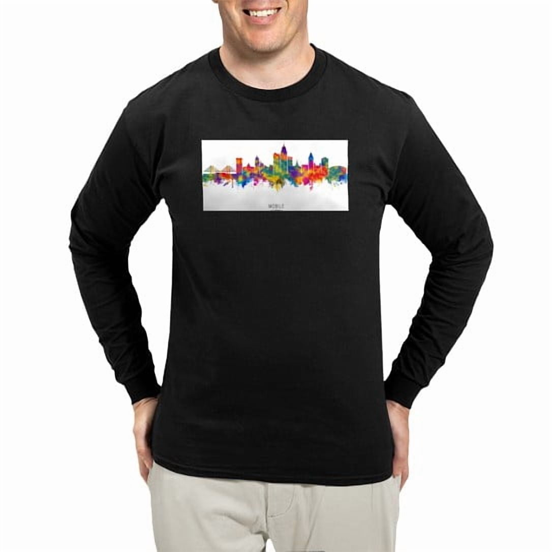 CafePress - Mobile Alabama Skyline Men's Long Sleeve T Shirt - Men's ...