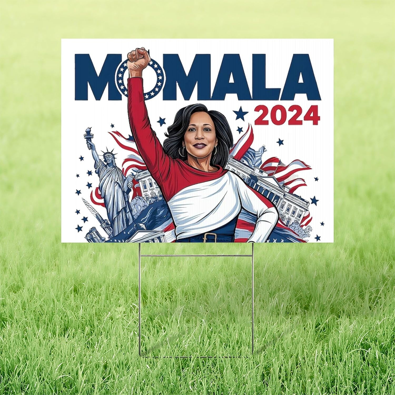 CafePress Momala 2024 Yard Sign, Vinyl Lawn Sign, 22" w x 18" h ...