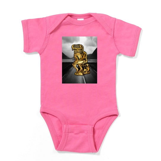 CafePress - Money The Thinker - Cute Infant Baby Bodysuit Romper ...