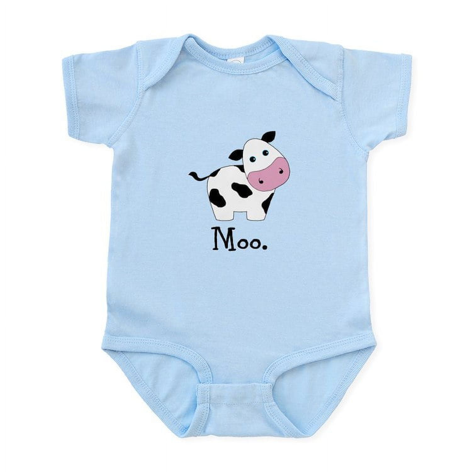 CafePress - Moo Cow Body Suit - Baby Light Bodysuit, Size Newborn - 24 ...