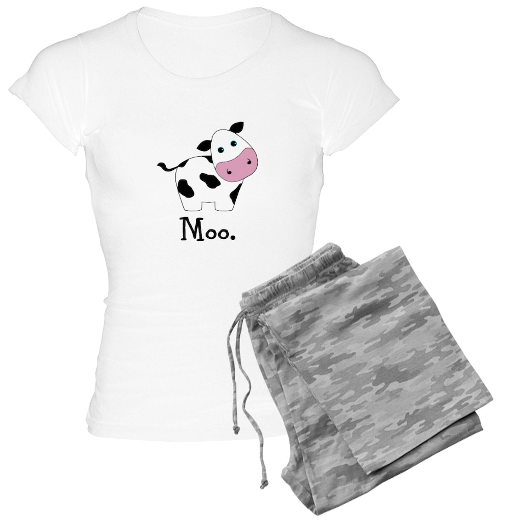 CafePress - Moo Cow Pajamas - Women's Light Pajamas - Walmart.com