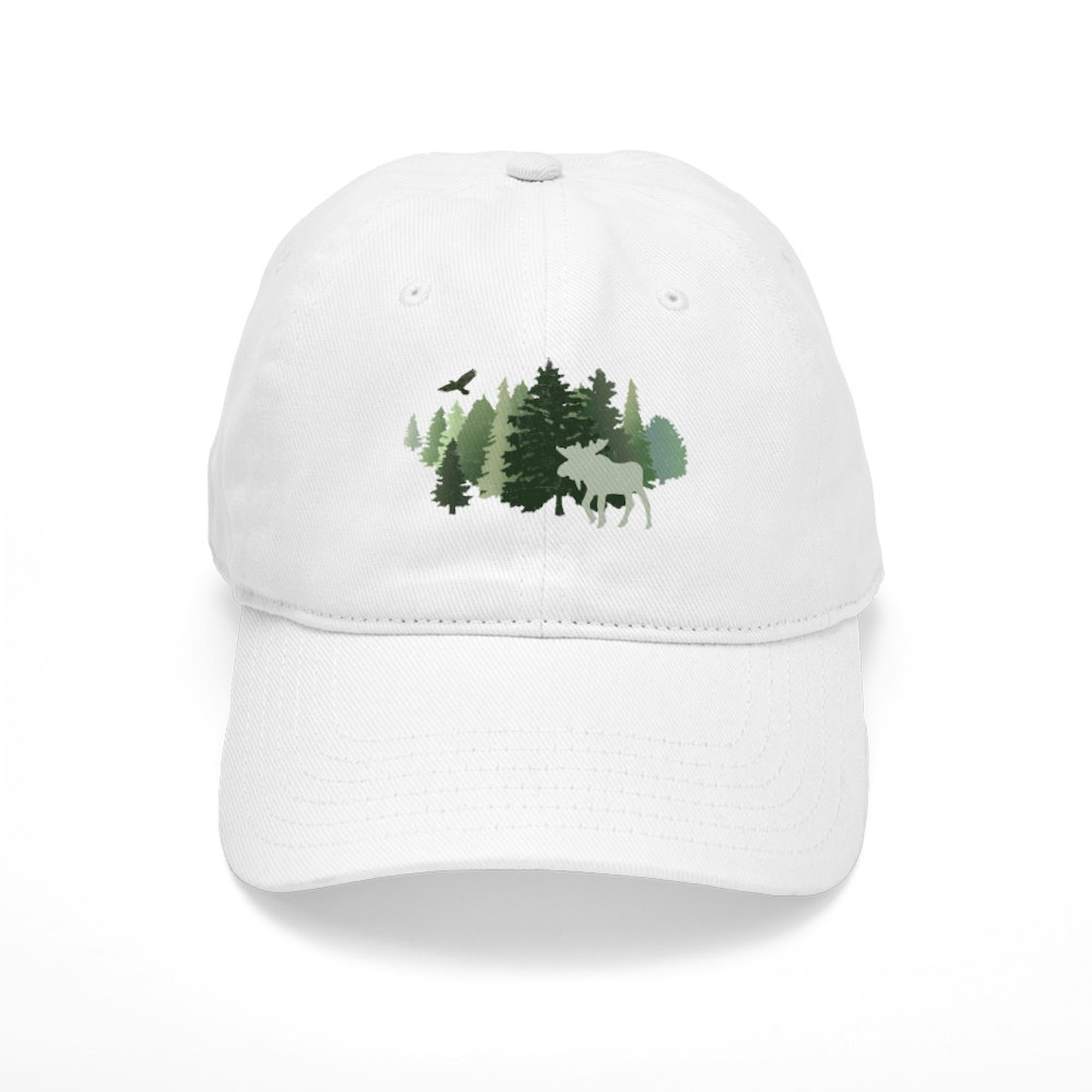 CafePress - Moose In The Forest Cap - Adjustable 100% Brushed Unisex ...