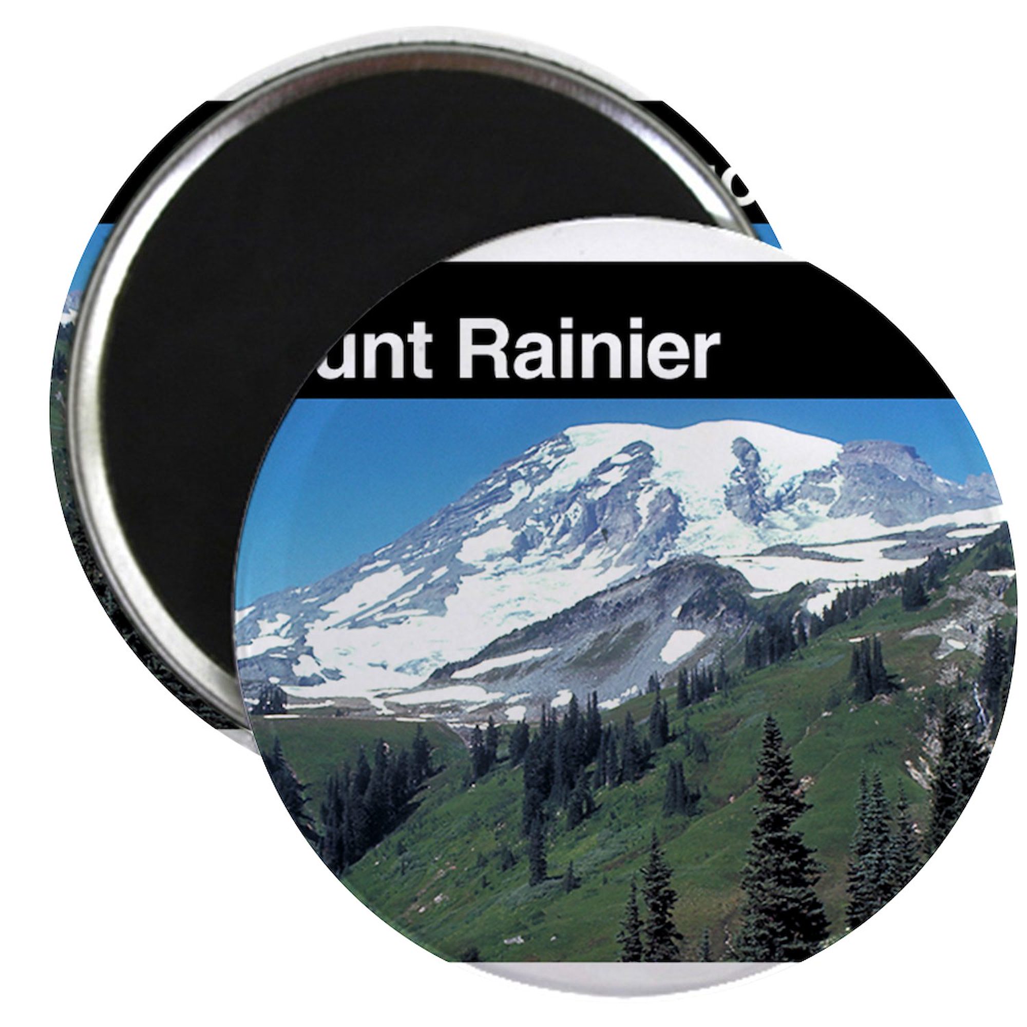 CafePress - Mount Rainier National Park Magnets - 2.25" Round Magnet, Refrigerator Magnet ...