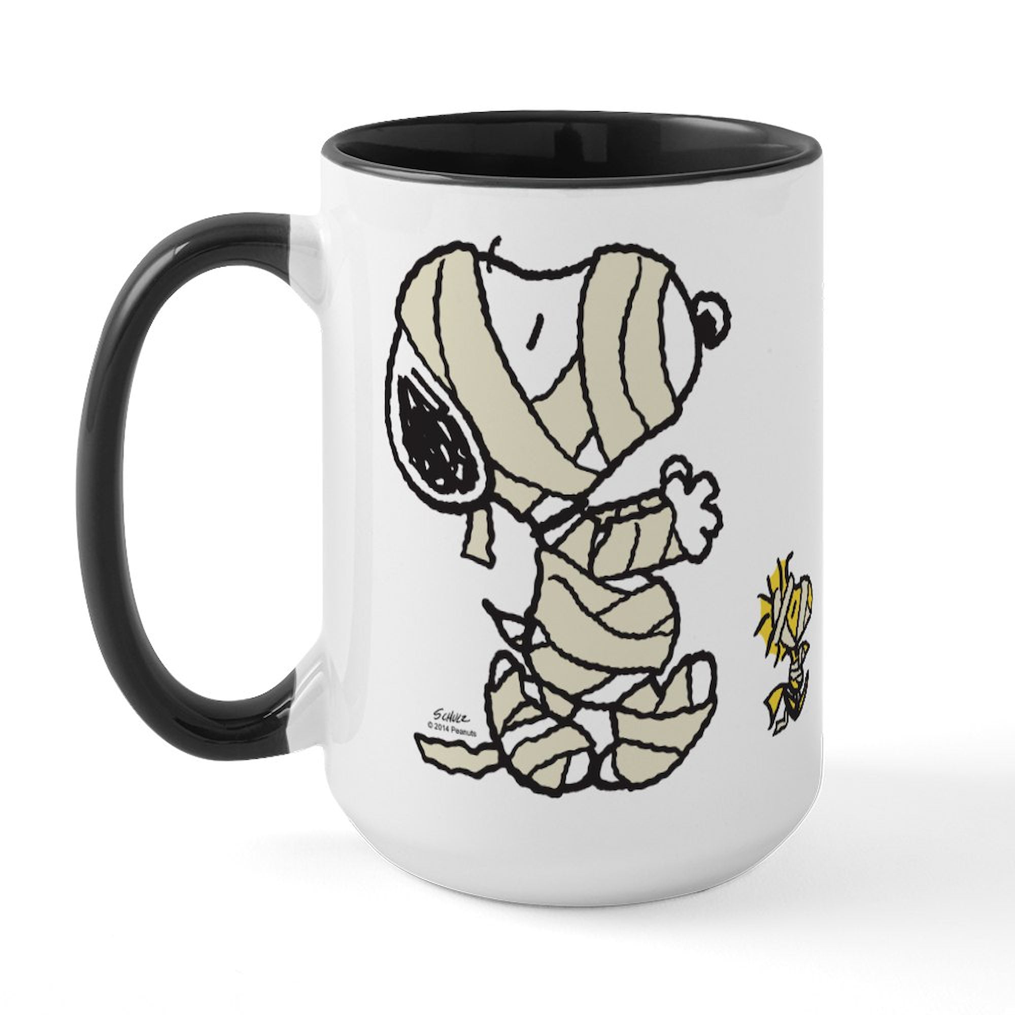 CafePress - Mummy Snoopy & Woodstock Mugs - 15 oz Ceramic Large White ...