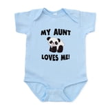 CafePress - My Aunt Loves Me Panda Body Suit - Baby Light Bodysuit ...