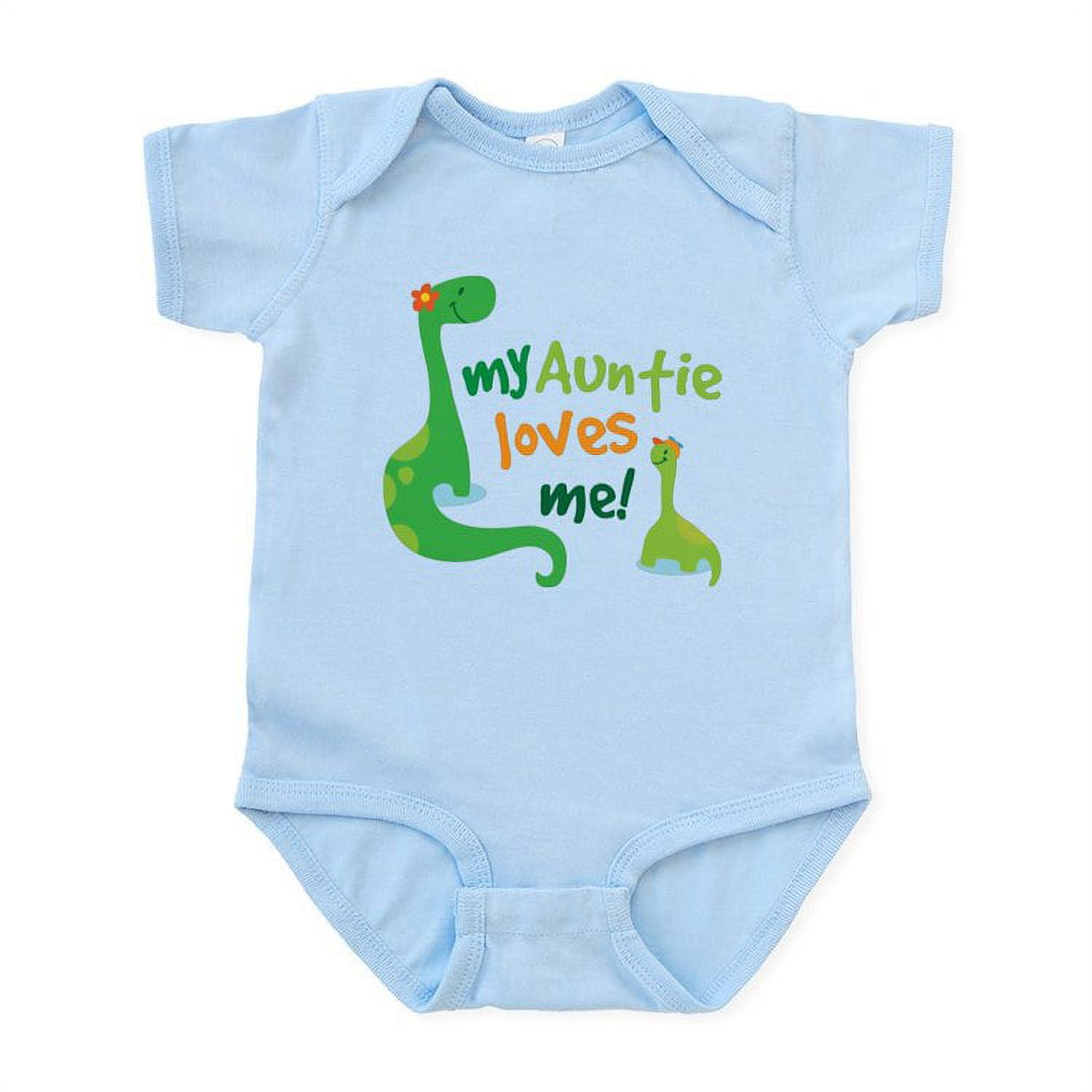 CafePress - My Auntie Loves Me Infant Bodysuit - Baby Light Bodysuit, Size Newborn - 24 Months ...
