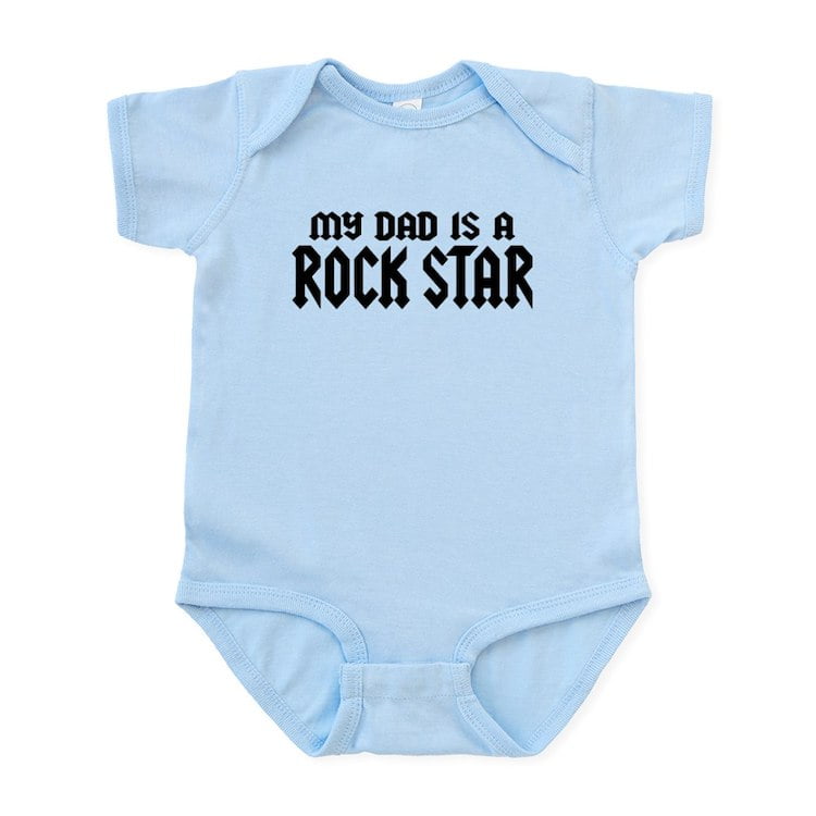 CafePress - My Dad Is A Rock Star Infant Bodysuit - Baby Light Bodysuit ...