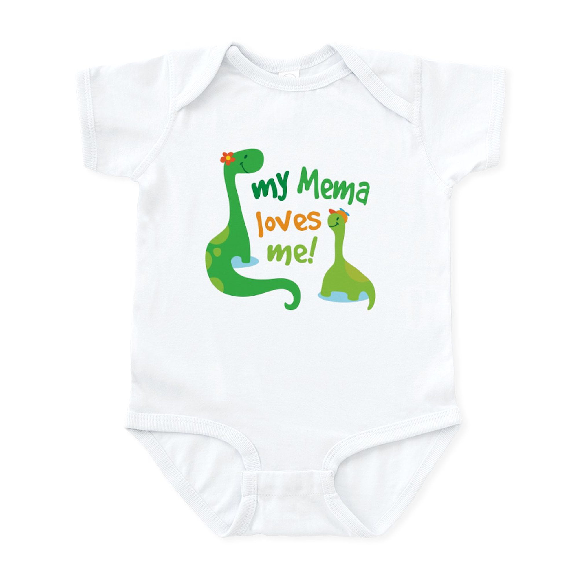 CafePress - My Mema Loves Me Dinosaur Infant Bodysuit - Baby Light ...
