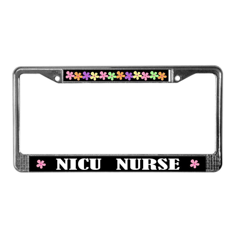 CafePress - NICU NURSE License Frame Gift - Chrome License Plate Frame ...