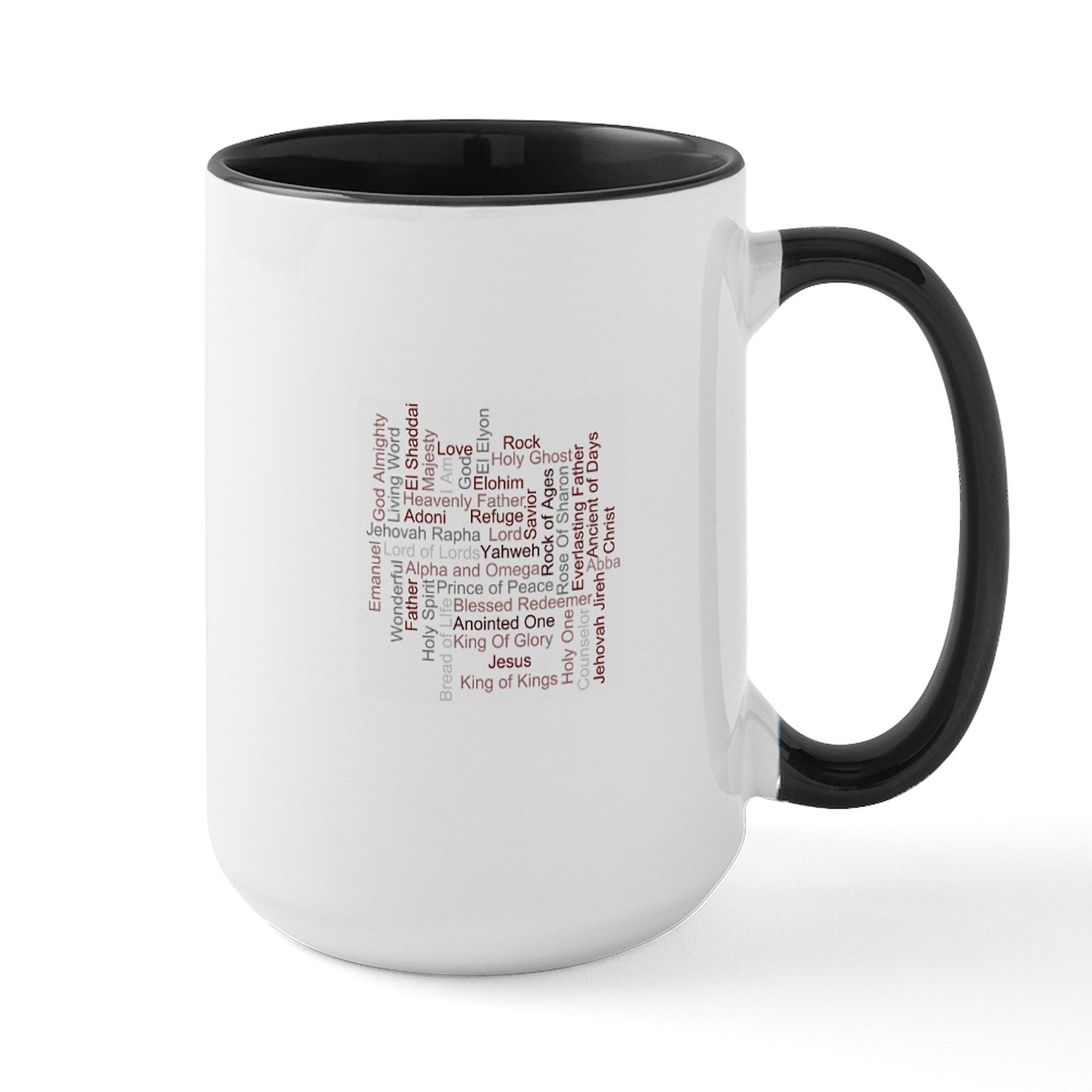 CafePress - Names Of God Word Art Mugs - 15 oz Ceramic Large White ...