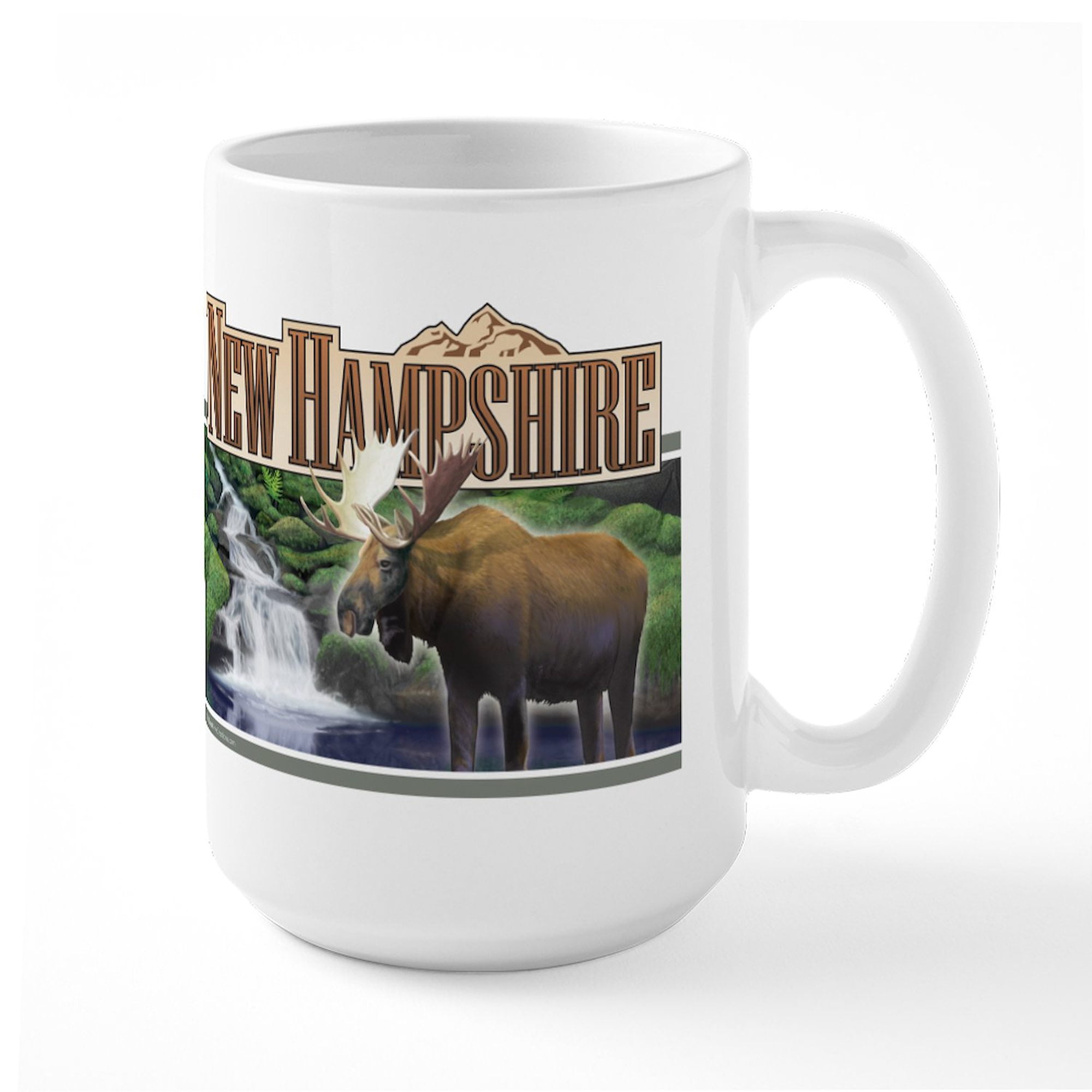CafePress - New Hampshire Moose Large Mug - 15 oz Ceramic Large White ...