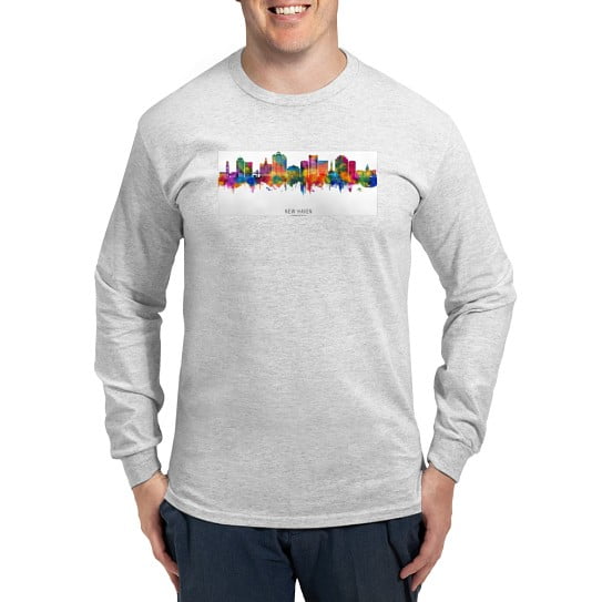 CafePress - New Haven Connecticut Skyline Men's Long Sleeve T Shirt ...