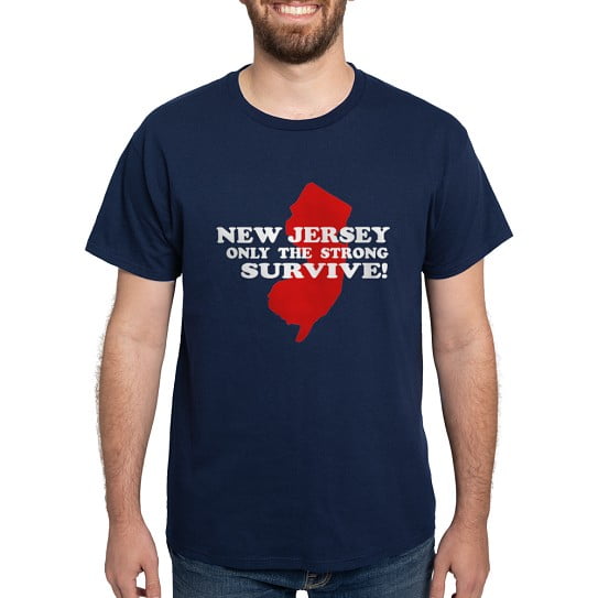CafePress - New Jersey Only The Strong Survive Black T Shirt - Men's ...