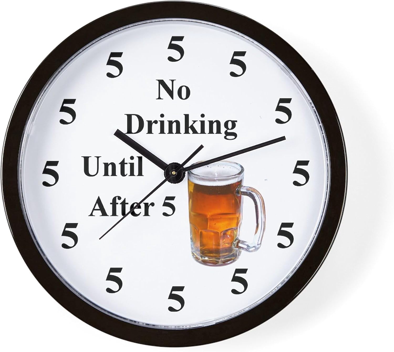 CafePress No Drinking Until After Five 10" Wall Clock for Livingroom ...