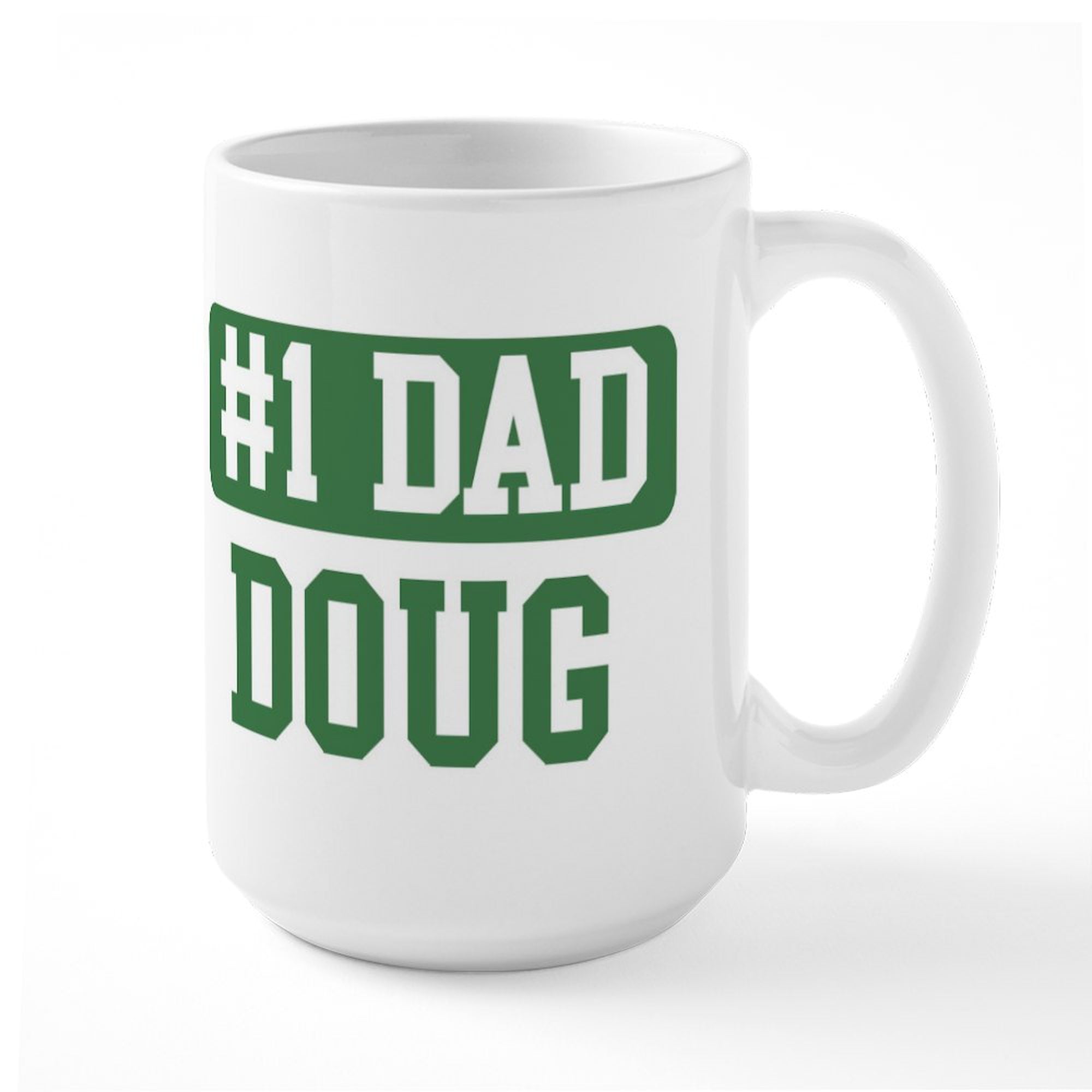CafePress - Number 1 Dad Doug Large Mug - 15 oz Ceramic Large White ...