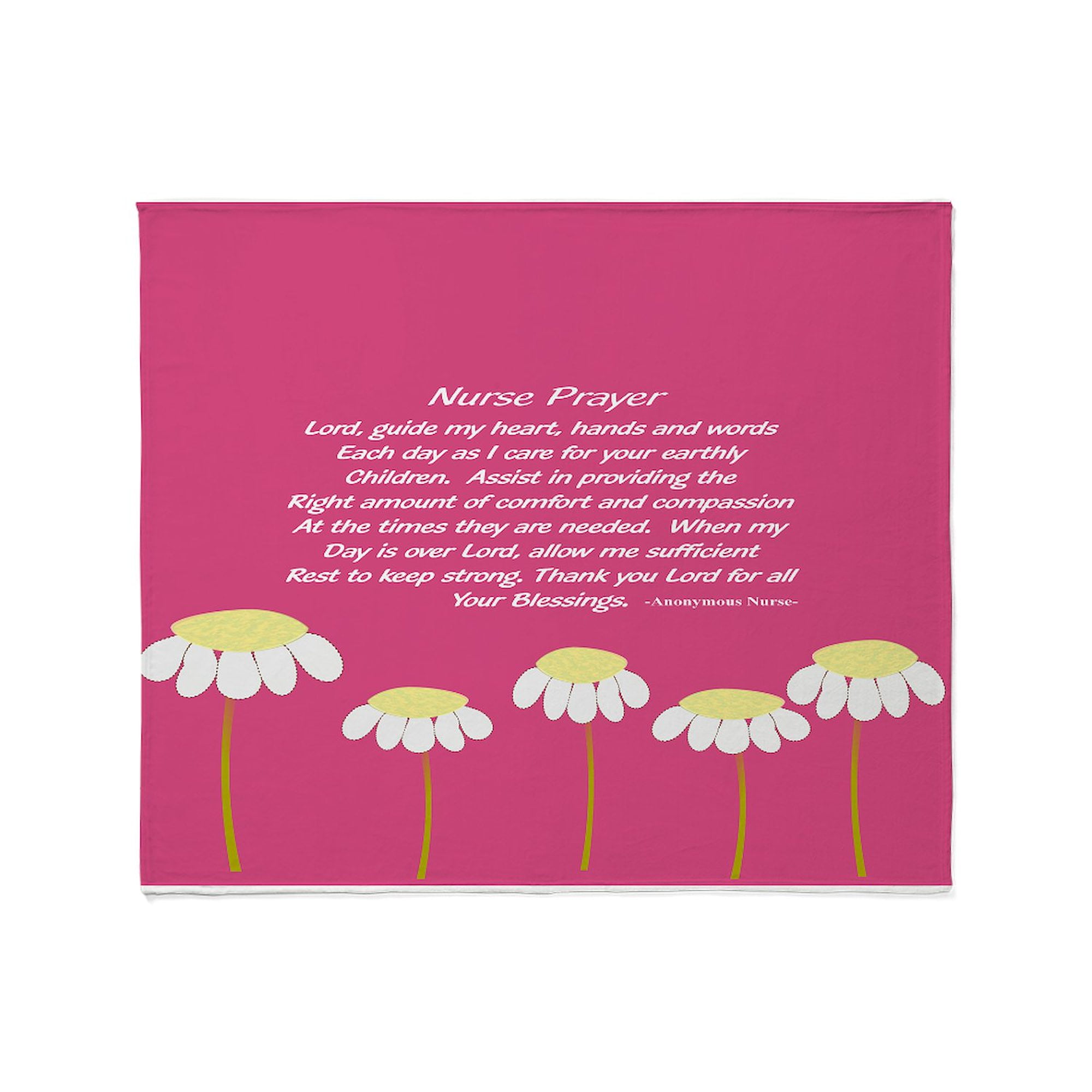 CafePress - Nurse Prayer Blanket Pillow Pink Throw Blanket - Soft ...