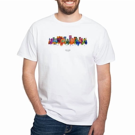 CafePress - Oakland California Skyline Men's Value T Shirt - Men's ...