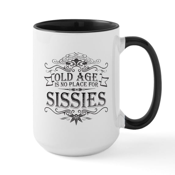CafePress - Old Age Large Mug - 15 oz Ceramic Large White Novelty Mug ...